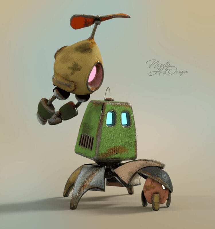 Cute flying Robot and Friends | 3D SHARDS - Quality Daz3D Assets