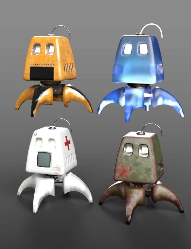 Reboot for Cute flying Robot and Friends – 3D SHARDS – Quality Daz3D Assets