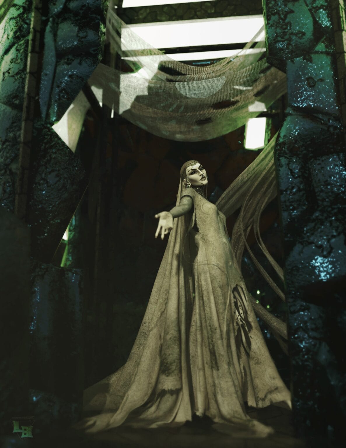 Dramatic dForce Shroud Outfit for Daz3D