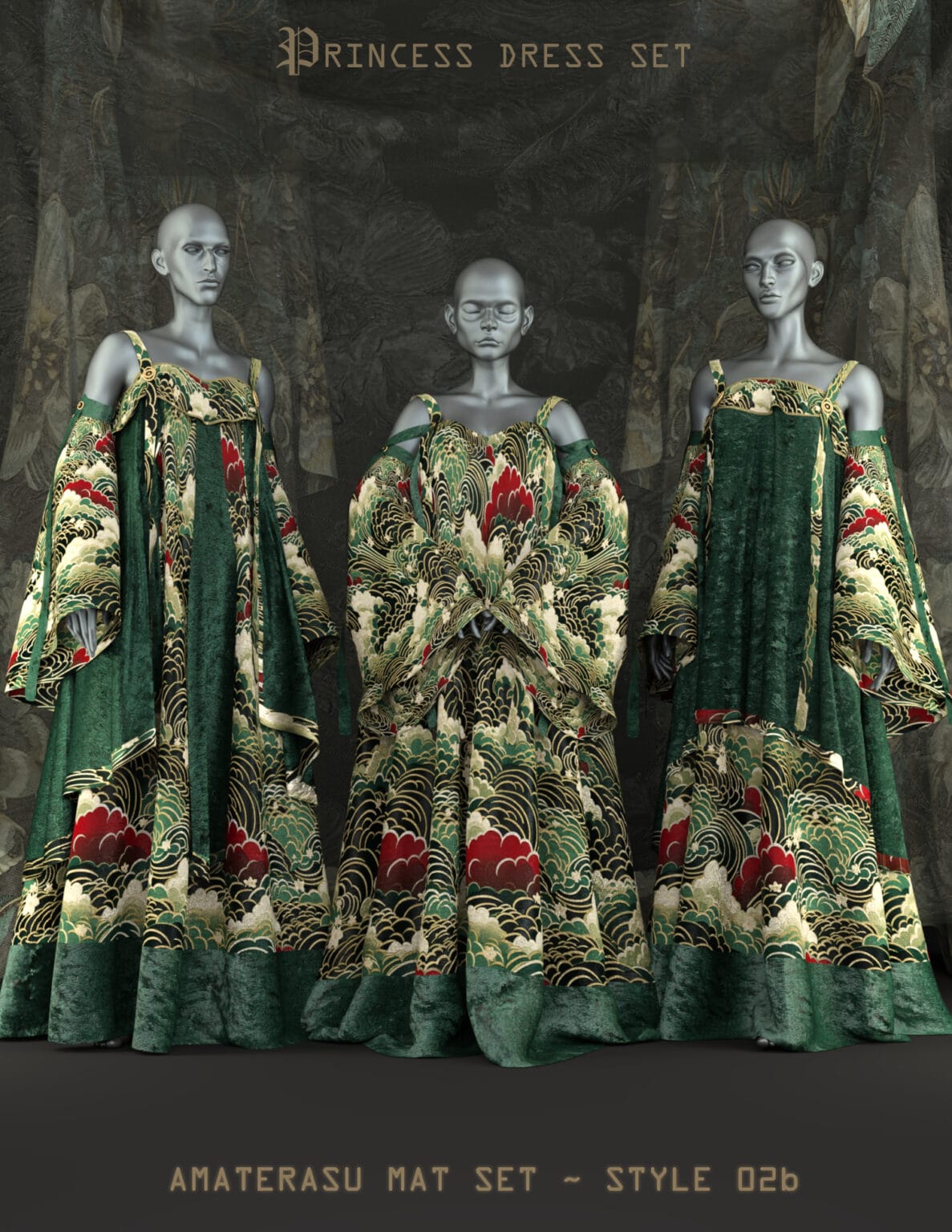 Princess Dress Velvet & Silk Textures