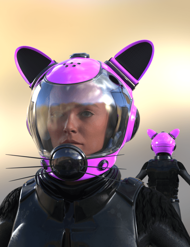 Sci-fi Cat Helmet for DAZ Studio – 3D SHARDS – Quality Daz3D Assets
