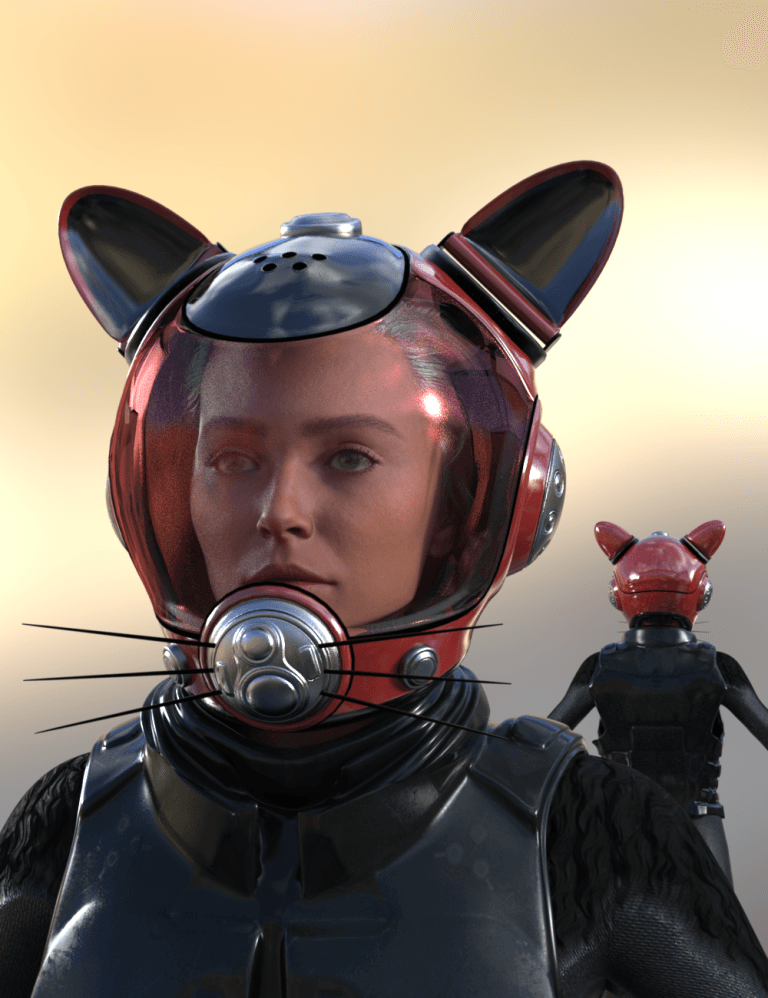 Sci-fi Cat Helmet for DAZ Studio – 3D SHARDS – Quality Daz3D Assets