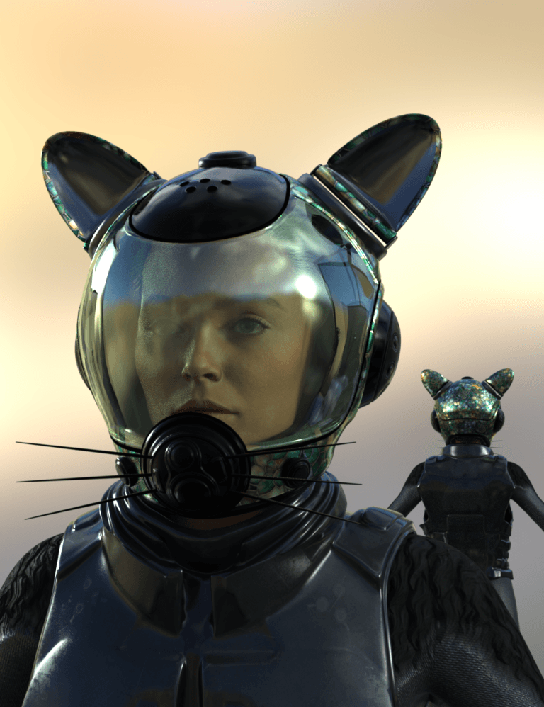 Sci-fi Cat Helmet for DAZ Studio – 3D SHARDS – Quality Daz3D Assets