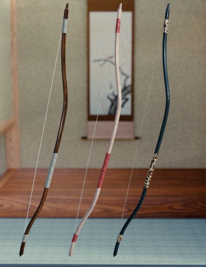Japanese Longbow 3D Asset for Daz3D