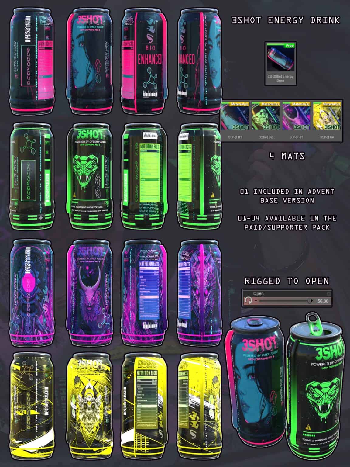 Cybersnack Pack – 3D SHARDS – Quality Daz3D Assets